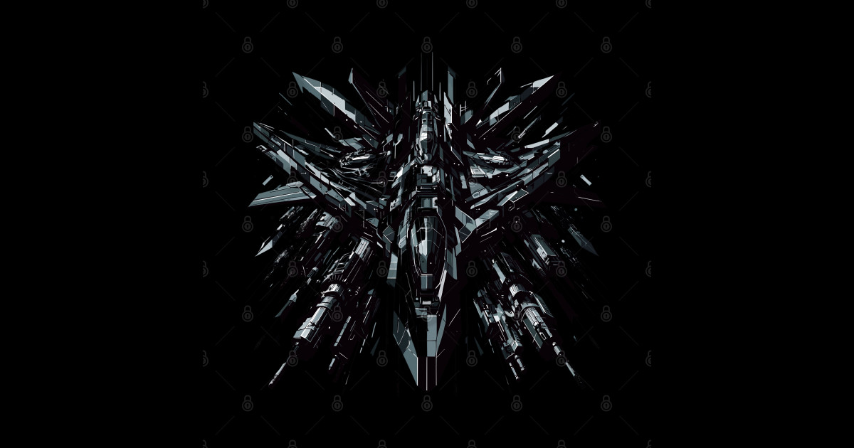 Galactic Battler: Geometric Warship - Space Wars - Sticker | TeePublic