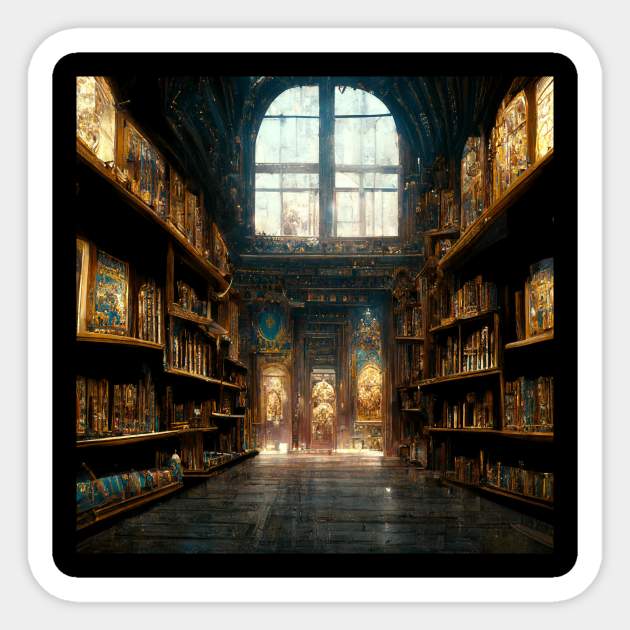 Parchment - Fantasy Library - Library - Sticker | TeePublic