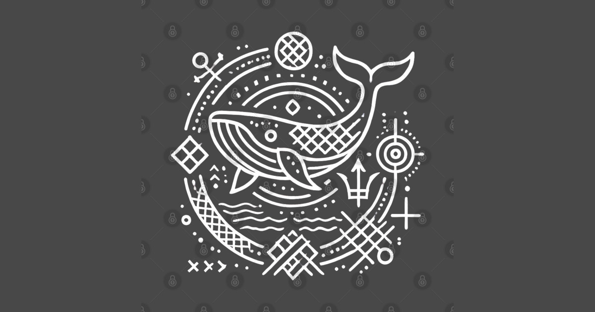 Norse Mythology Scandinavian Whales & Nordic Runes - Scandinavian Art ...