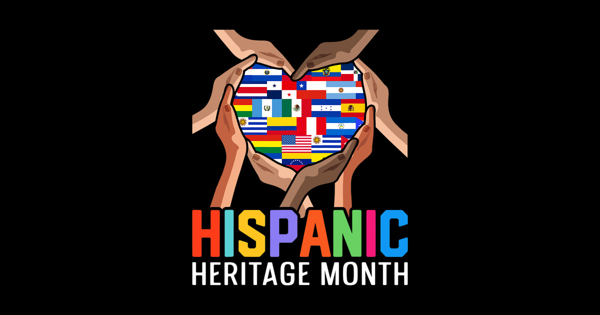 Latin Countries Hands Heart Flags Hispanic Heritage Month - Hispanic ...