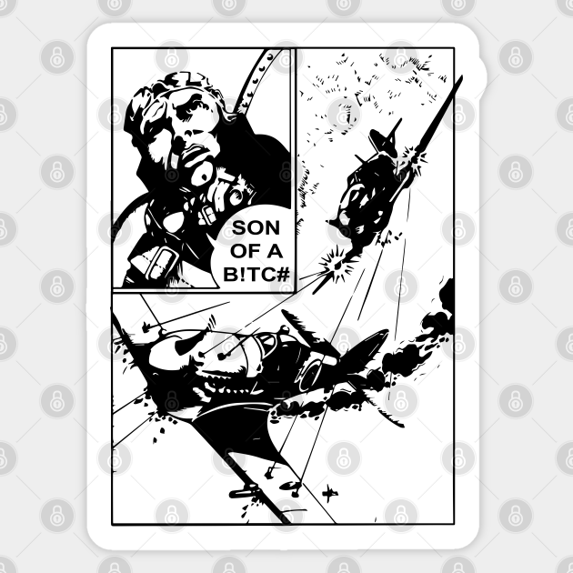 Comic Book Page Dogfight - Dogfight - Sticker | TeePublic