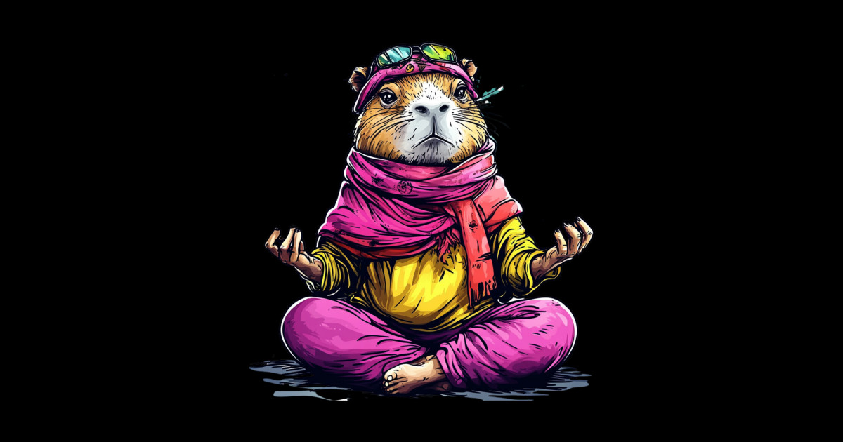 A grumpy Capybara - Capybara - Sticker | TeePublic