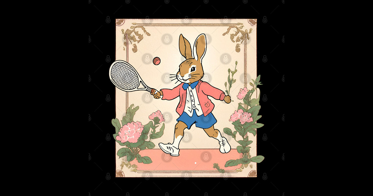 Tennis Balling by a Vintage Rabbit Tennis Player - Funny Tennis Sayings ...