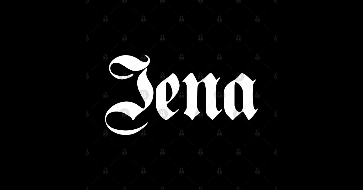 Jena written with gothic font - Jena - Sticker | TeePublic