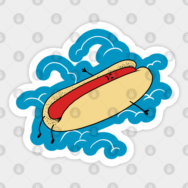 A sad Hot dog - Hot Dog - Sticker | TeePublic