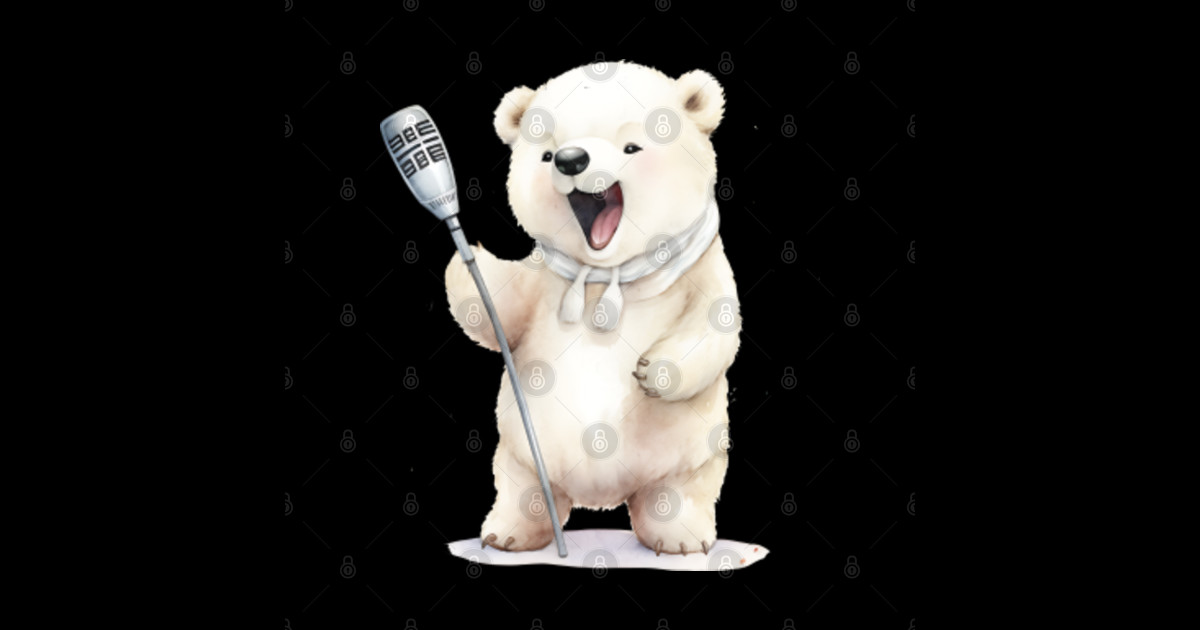 Polar Bear Singing - Bear - Sticker | TeePublic