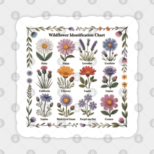 Wildflowers Identification Chart - Wildflower - Magnet | TeePublic