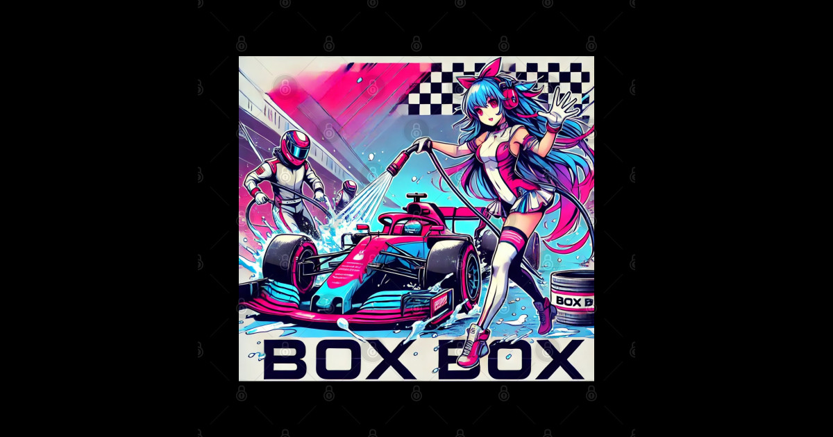 F1 Box Box-kawaii Design - F1 - Sticker | TeePublic