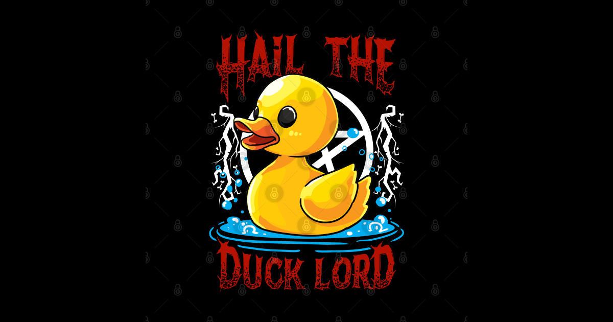 Hail the Duck Lord Pun Meme Men Women Funny Halloween - Duck - Sticker ...