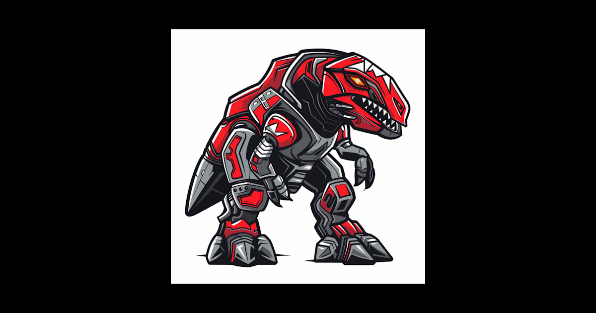 Red T-rex zord Illustration for esport logo and icon - Trex Dinosaur ...