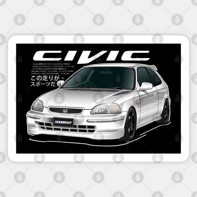 CIVIC 6th gen HATCHBACK EK EK4 EK9 JDM BLACK - Civic - Sticker | TeePublic