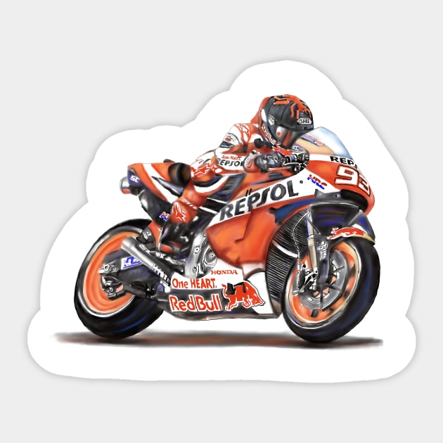 Drawing/Sketching MotoGP Team No 93 - Motogp - Sticker | TeePublic