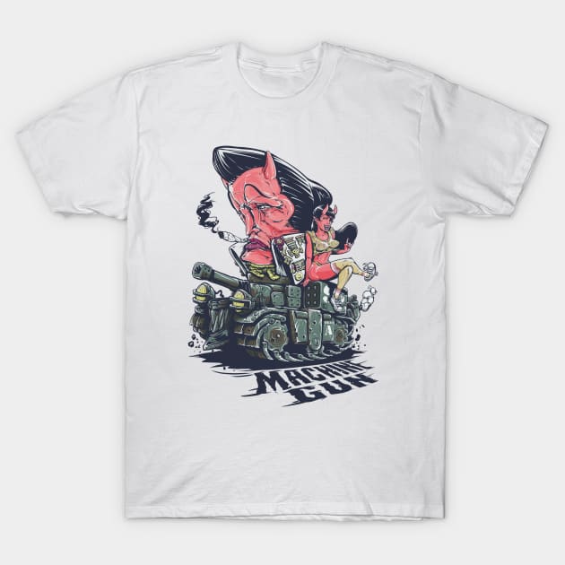 Machine Gun - Pin Up Demond Girl Tank Satan - T-Shirt | TeePublic