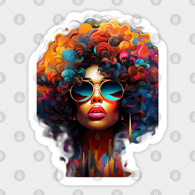 Afro Shades 1 - Afro - Sticker | TeePublic
