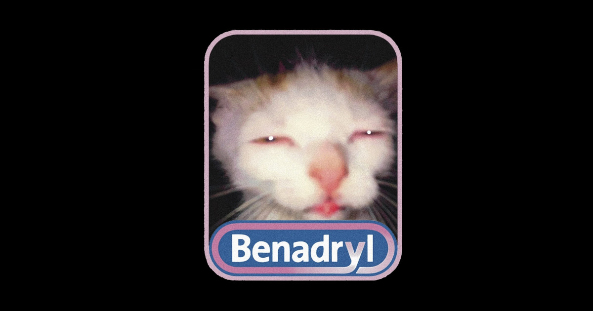 Benadryl Cat Meme - Benadryl Cat - Posters and Art Prints | TeePublic
