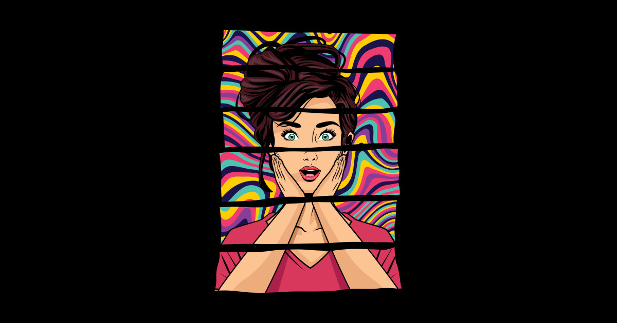 tripping girl pop art - Pop Art - Sticker | TeePublic