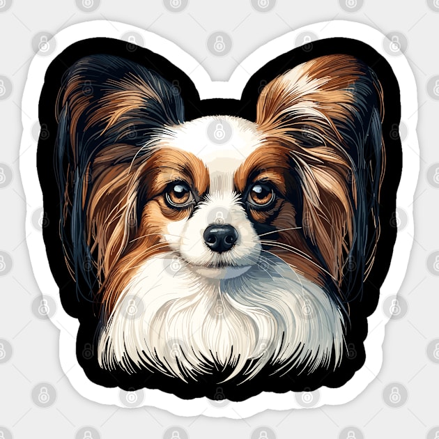 Dog Face - Papillon - Papillon - Sticker | TeePublic