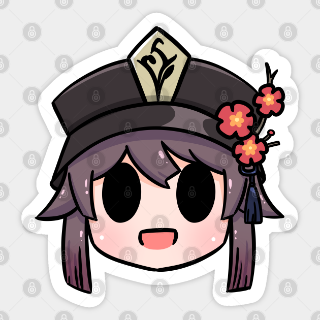 Genshin Impact Hu Tao chibi head - Hu Tao Genshin Impact - Sticker ...