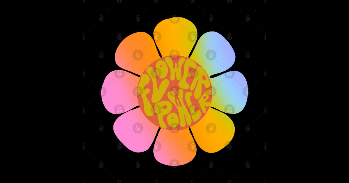 Flower power - rainbow flower - Flower Power - Sticker | TeePublic