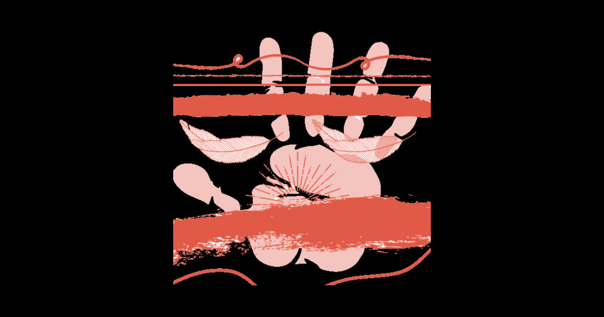 Red hand print - Hand Print Design - Sticker | TeePublic