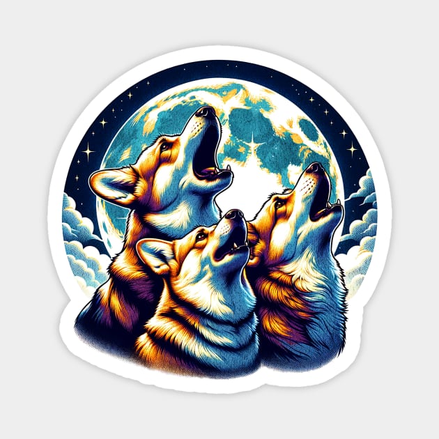 Pembroke Welsh Corgis Howling - Pembroke Welsh Corgi - Magnet | TeePublic