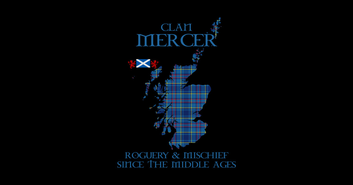 Clan Mercer tartan Scotland map Saltire flag and lion rampant scottish ...