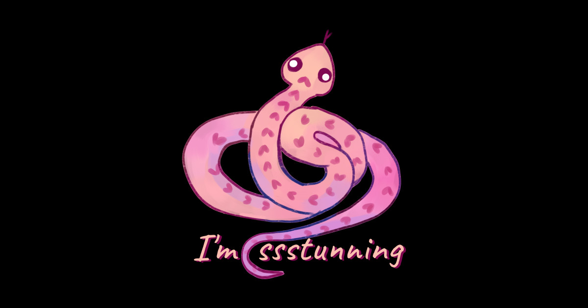 Cute watercolor snake I'm stunning - Im Stunning - Sticker | TeePublic