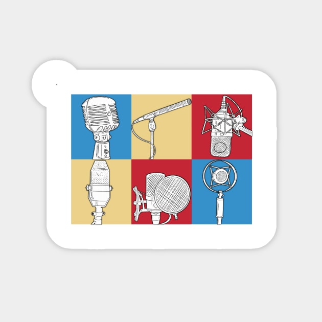 Pop Art Microphone - Microphones - Sticker | TeePublic