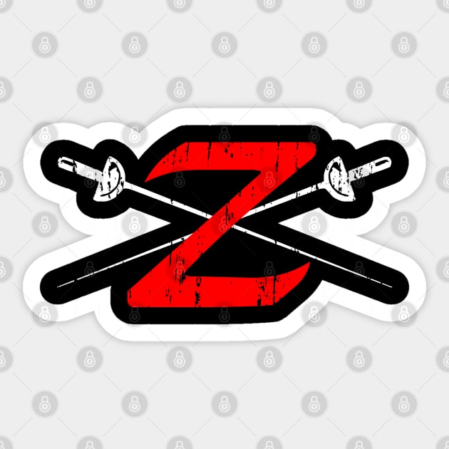 Z for Zorro distressed - Zorro - Sticker | TeePublic
