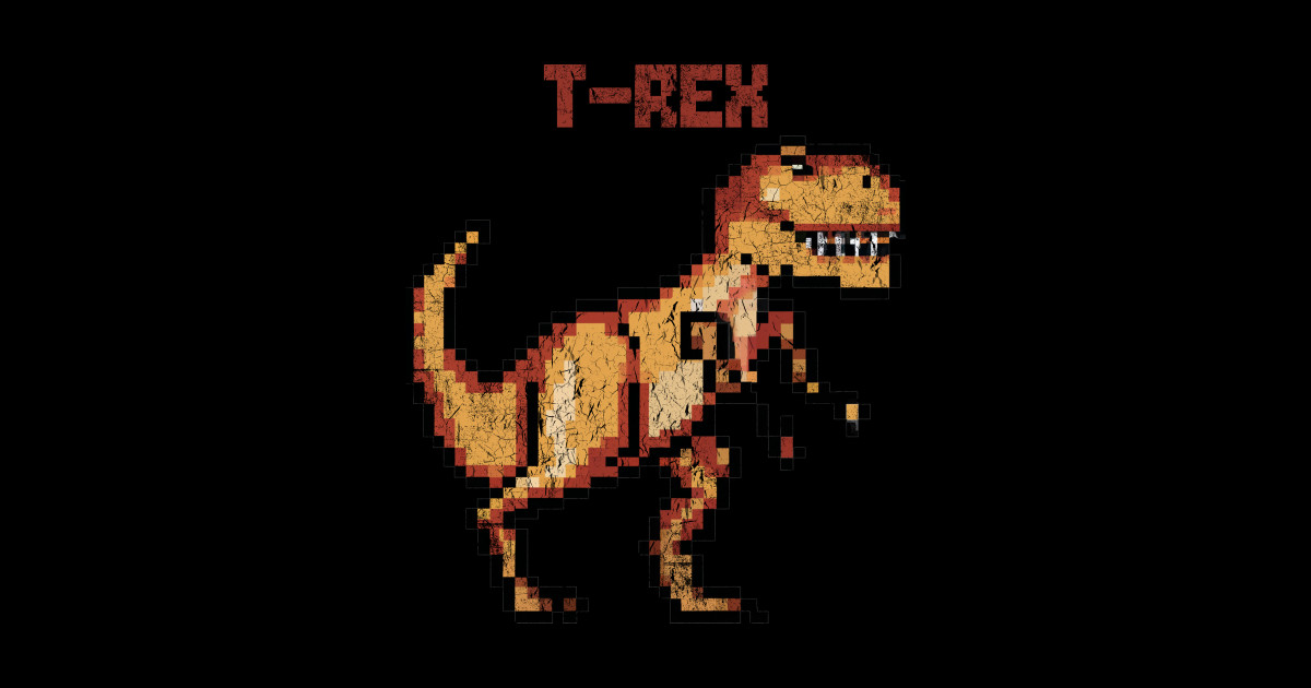 T Rex Pixel Art T Rex Dinosaur Posters And Art Prints Teepublic