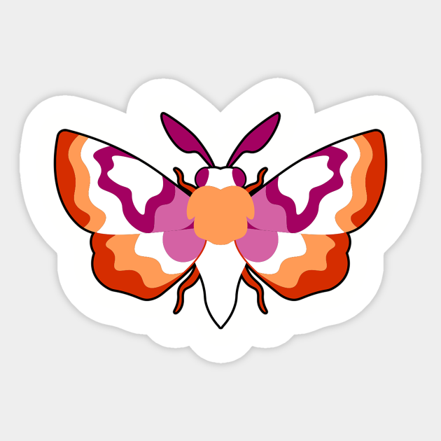 Lesbian Pride Moth - Lesbian - Sticker | TeePublic