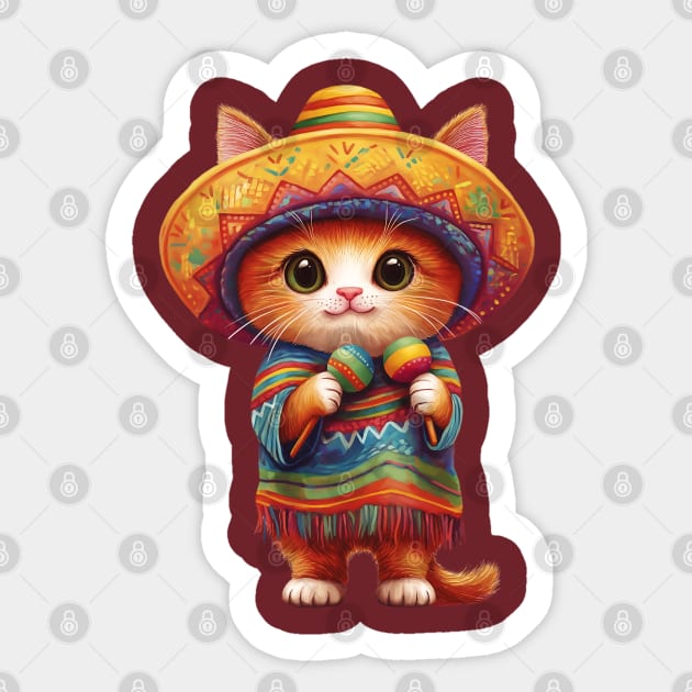 Dancing Cat Mariachi - Catshirt - Sticker | TeePublic