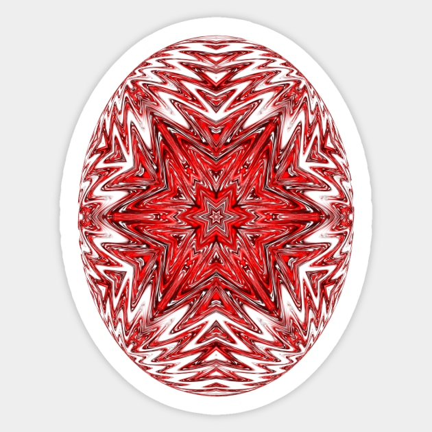 Red Star In Ellipse Symbol - Ornamental - Sticker | TeePublic