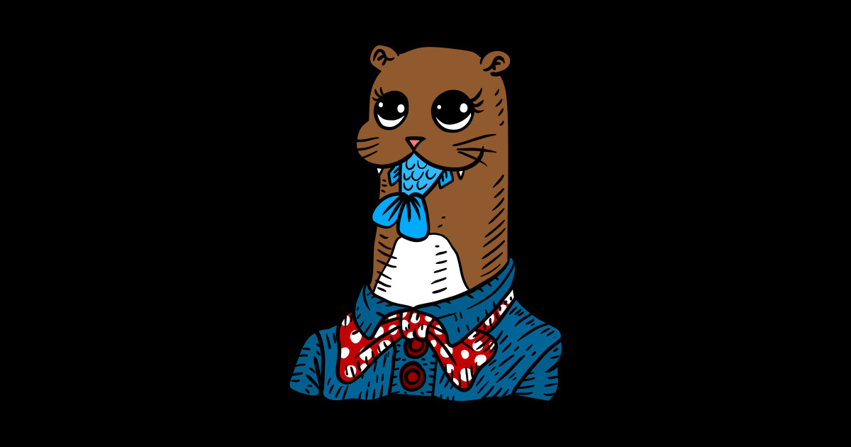 office otter, cute otter art. - Otter - T-Shirt | TeePublic
