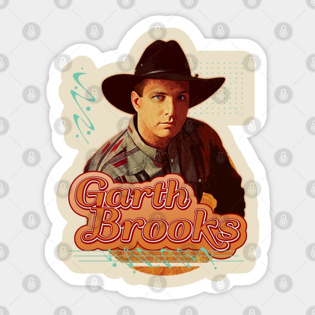 Garth brooks \\ retro art - Garth Brooks - Sticker | TeePublic