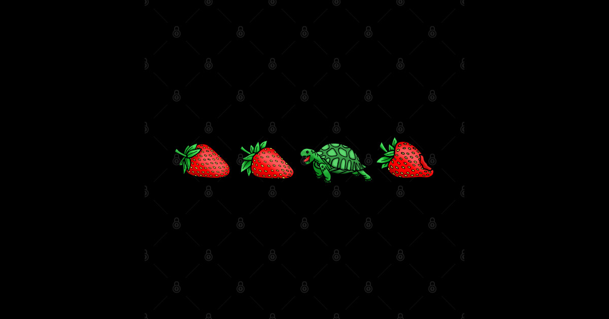 Cute Little Turtle Strawberry - Cute Turtle - Sticker | TeePublic