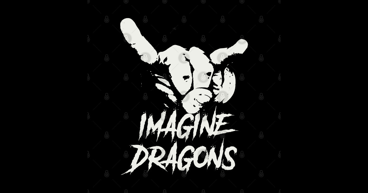 imagine dragon ll horn sign - Imagine Dragon - Sticker | TeePublic