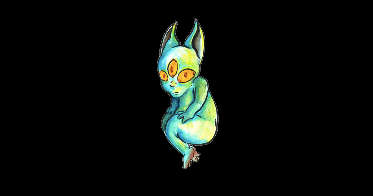 Floating alien - Floating Alien - Sticker | TeePublic