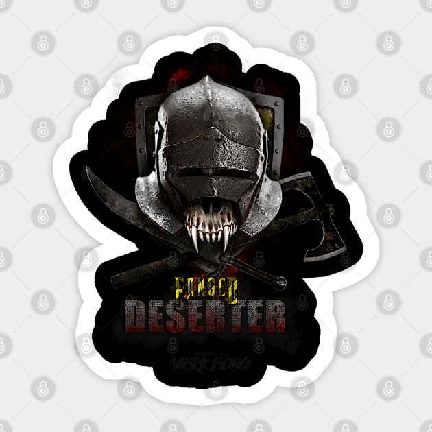 MÖRK BORG - Fanged Deserter crest - Medieval Knights - Sticker | TeePublic