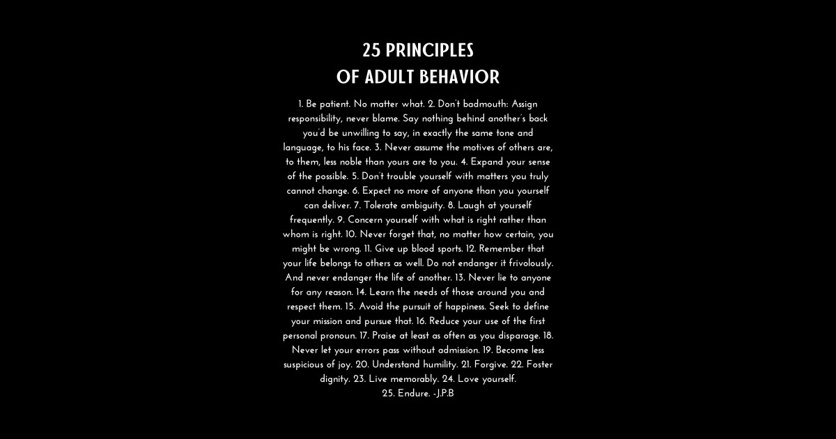 25 Principles of Adult Behavior - Deadhead - Sticker | TeePublic