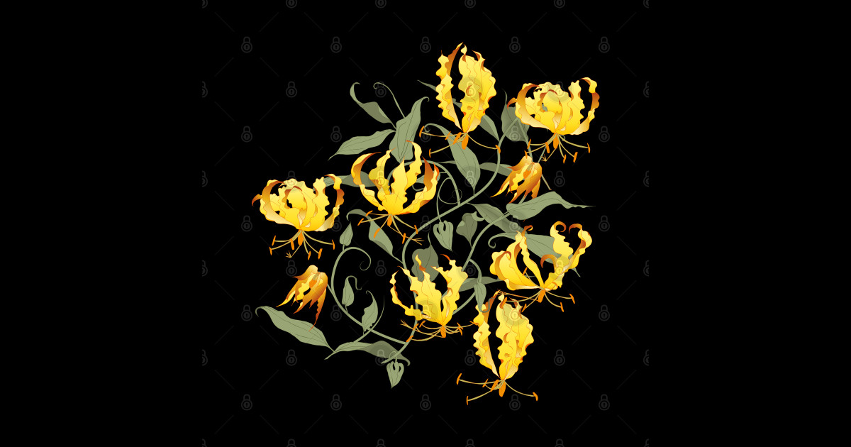 Gloriosa - yellow - Gloriosa Lily - Sticker | TeePublic