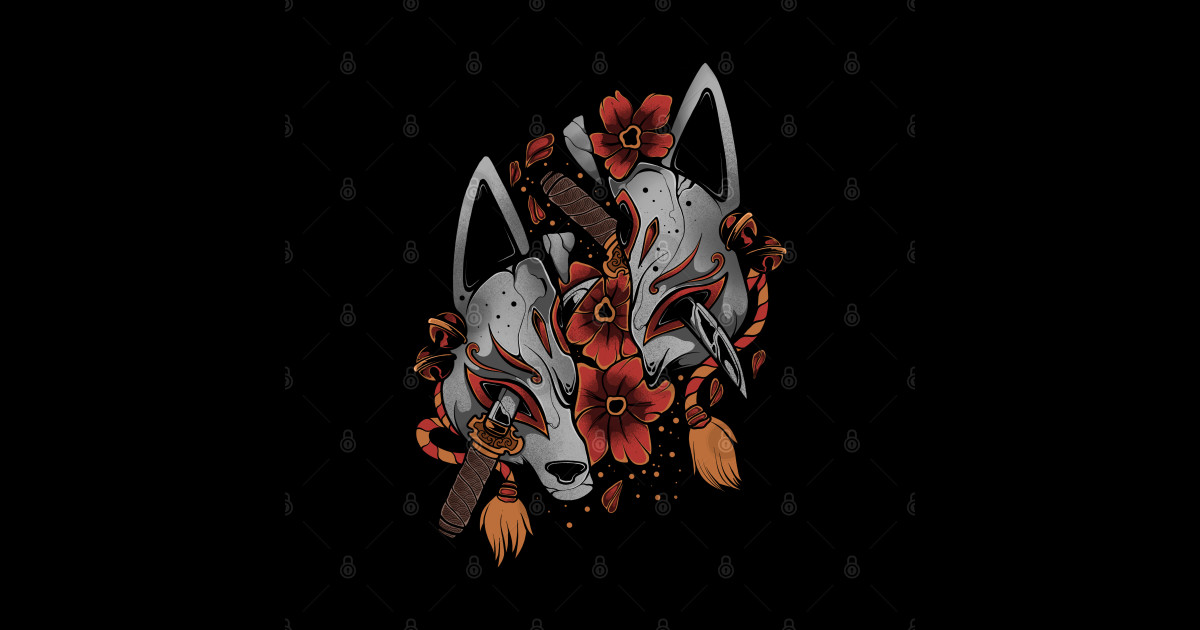 Kitsune Blade - Kitsune Mask - Sticker | TeePublic