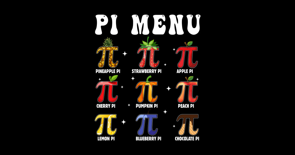 Pi Menu Funny Pi 3.14 Math Teacher Pie Menu Mathematics - Pi Day ...
