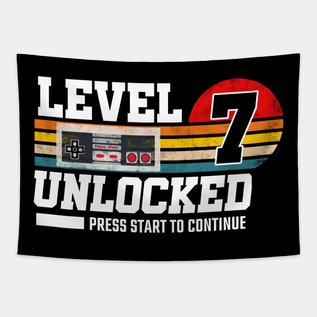 Level 7 Unlocked 7 Year Old Gamer 7th Birthday Gaming - Video Gamer ...