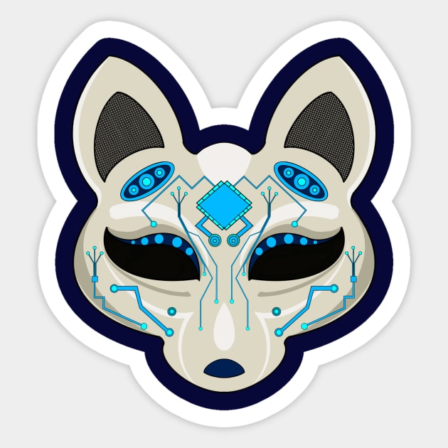 Tech fox mask - Fox - Sticker | TeePublic