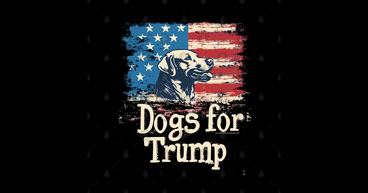 Dogs for Trump American Flag Patriotic 2024 - Donald Trump - Sticker ...