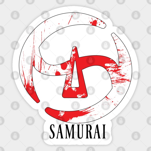 FFXIV Samurai Job Class Icon Blood Splatter - Samurai - Sticker | TeePublic