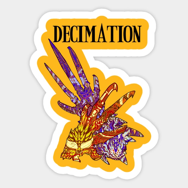Decimation Claws (font) - Monsterhunter - Sticker | TeePublic