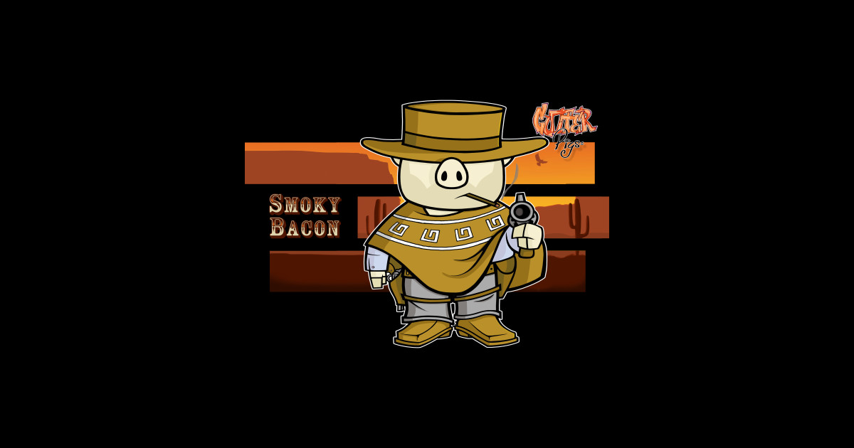 Gutter Pigs Smoky Bacon - Western - Sticker | TeePublic