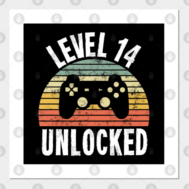 Level 14 Unlocked T-Shirt - 14th Birthday Gamer Gift - Fourteenth ...